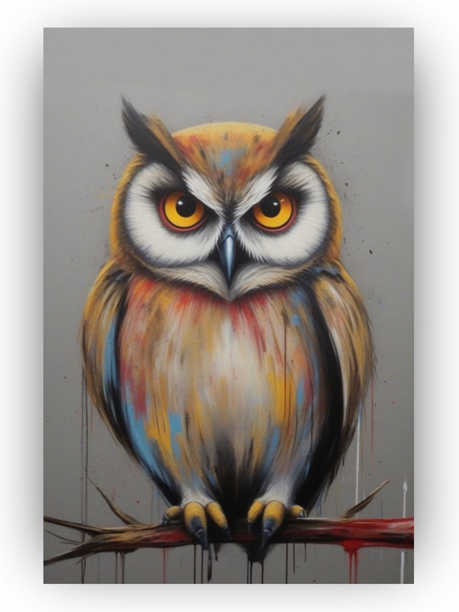 Uil banksy - Uil poster - Posters vogel - Poster slaapkamer ...