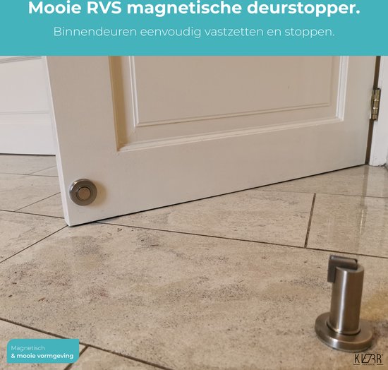 Kierr® Stop 200 Deurstopper deurvastzetter rvs magnetisch ...