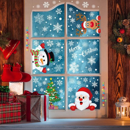 315 Stuks Kerst raamstickers. Herbruikbare kerstvenster, kerstdecoratie ...