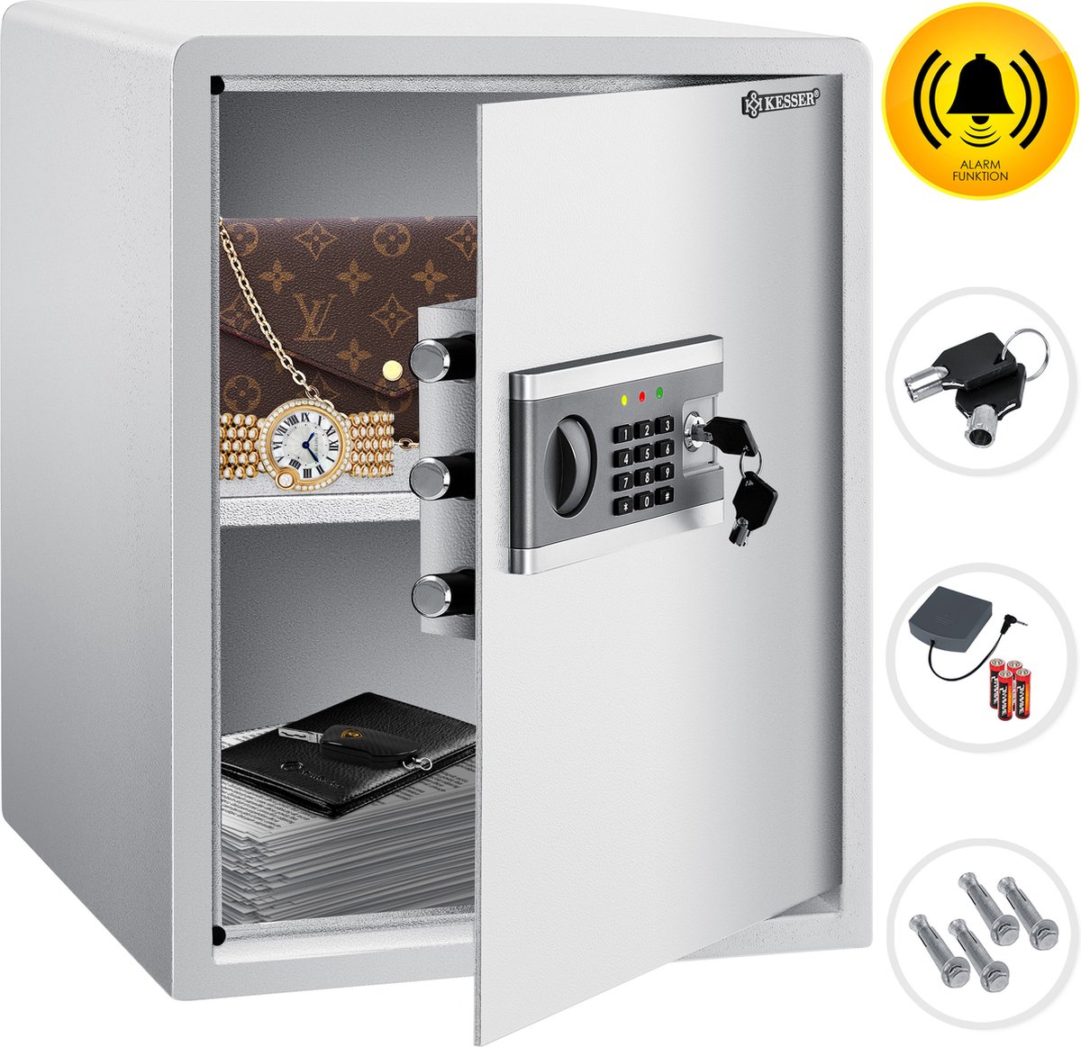KESSER® Elektronische Kluis met cijferslot 40 x 50 x 40 cm - Digitale ...
