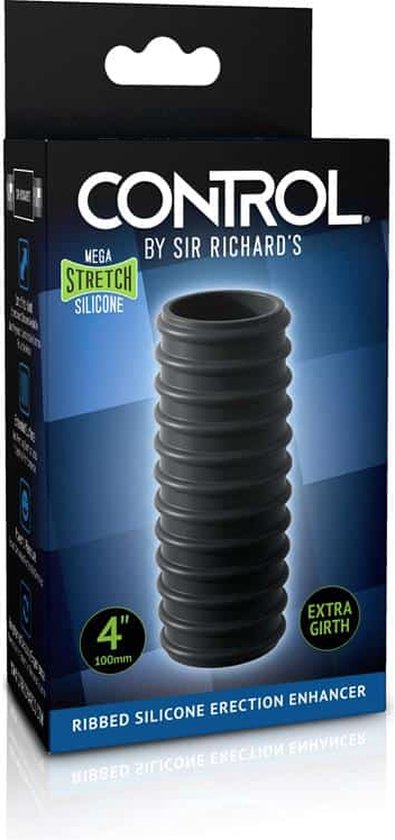 Sir Richards - Ribbed Silicone Erection Enhancer - Black | bol