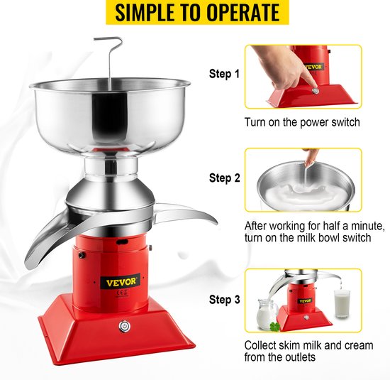 Vevor Skimming machine - Melkscheidingsmachine - Boter - Boter Maker ...