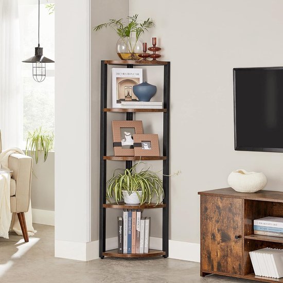 Hoekplank met 5 niveaus hoekboekenkast opbergmeubel plantenrek ...