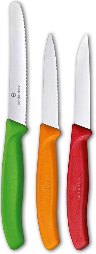 3-delige Groentemessenset - roestvrij - vaatwasmachinebestendig - rood ...