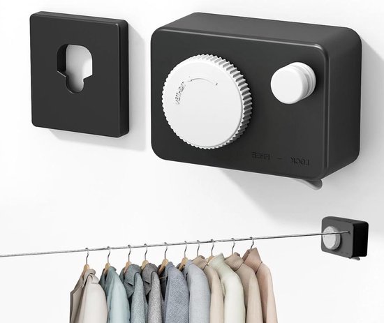 Retractable Clothesline Extendable 4.2 m - Wall Fixed - Invisible ...