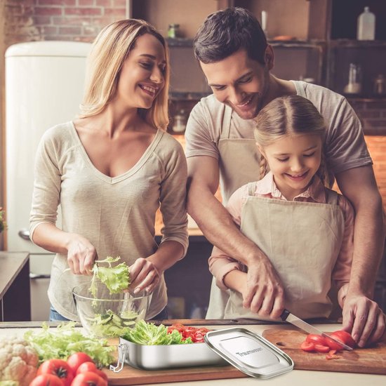Stainless Steel Lunch Box 1400 ml with Sliding Divider - Ideal for ...