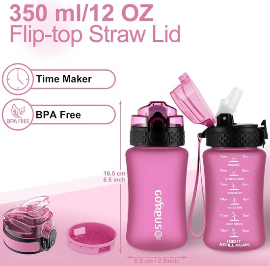 350 ml/12 oz Waterflessen met Stro Sportfles met Fruitfilter Herbruikbare Tritan... | bol