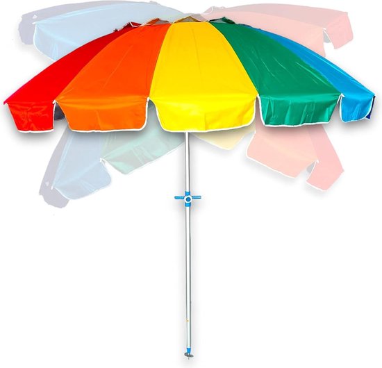 Strandparasol 200 cm UPF50+ zonwering aluminium Meerkleurig Grande ...