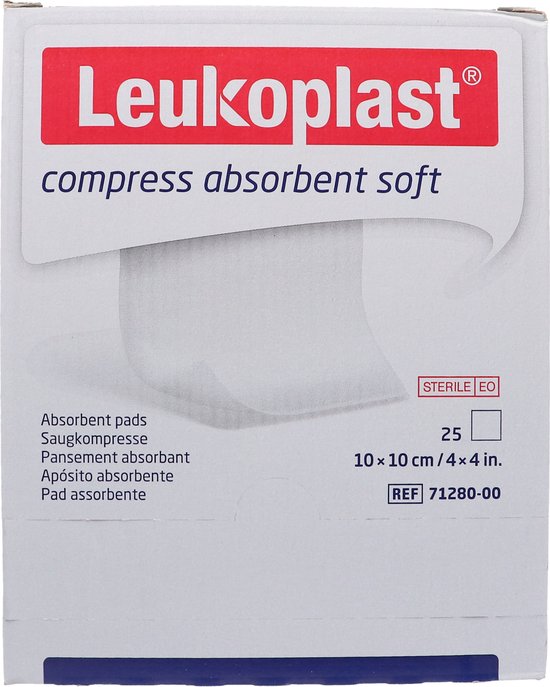 Leukoplast Absorberend Verband Steriel 10x10cm, 25x1st (71280-00) | bol