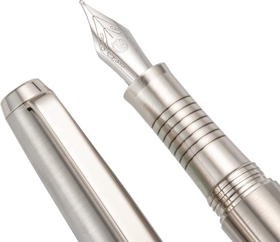 RVS Vulpen Iridium Fine Point met Converter - Metalen Pen Doos - Luxe ...