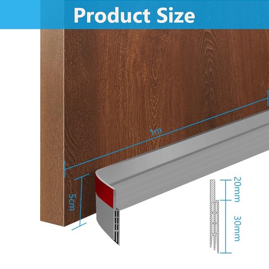 Tochtstrip voor deuren, zelfklevende deur tochtstopper, lijm onder de ...