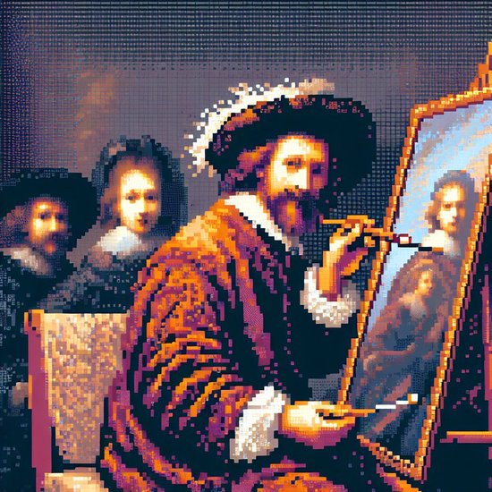 Pixel art rembrandt schilderij | Meesterlijke combinatie van pixels en ...
