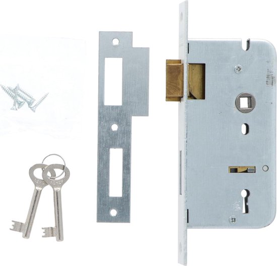 Afsluitbaar deurslot - 66/2 - doornmaat 50 mm - afstand 72 mm - wit ...