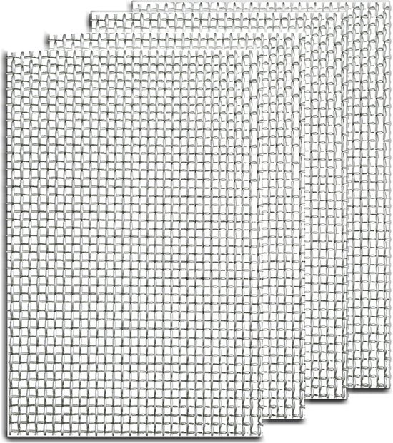 Roestvrijstalen gaasplaat - 4 stuks gaaspanelen - 20 gaas muis ...