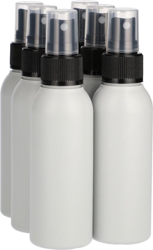6x Gerecyclede Plastic Fles 100 ml Spraypomp - Basic Round - HDPE ...