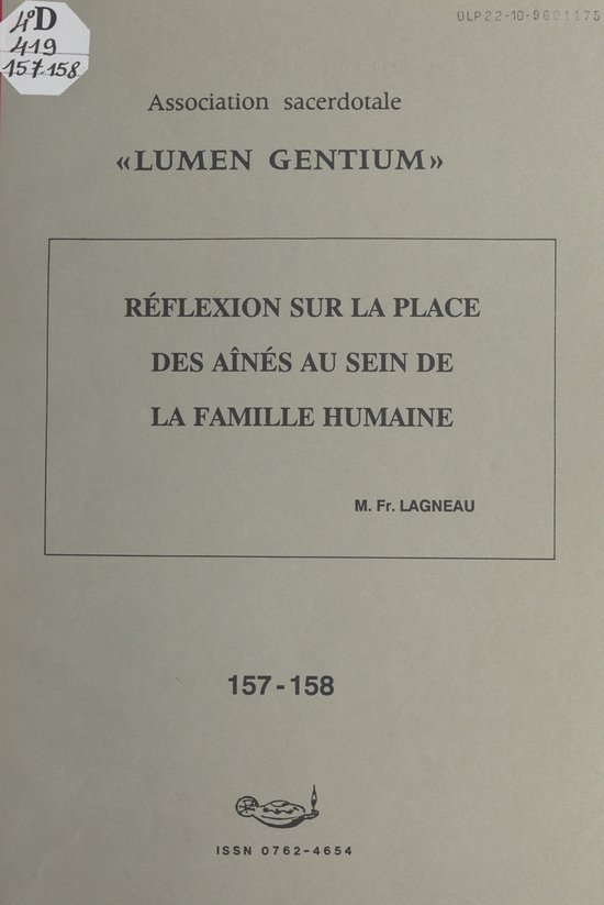 Réflexion sur la place des aînés au sein de la famille humaine (ebook ...