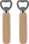 Excellent Houseware Flessenopener - 2x - RVS - eikenhout - 14 cm ...