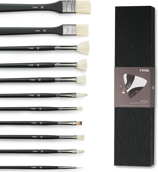 Oil Painting Brush Set - 11 Pieces | Professional Artist Brushes for ...
