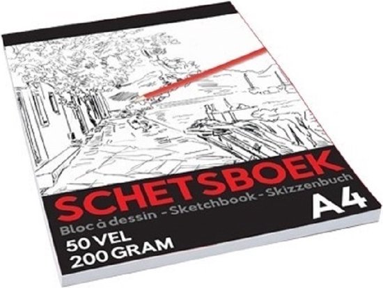 Schetsboek/tekenboek A4 formaat - Schoolartikelen/kantoorartikelen ...