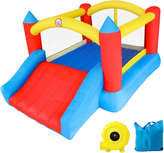 Opblaasbaar Springkasteel met Blazer en Glijbaan voor Buiten - Geschikt ...