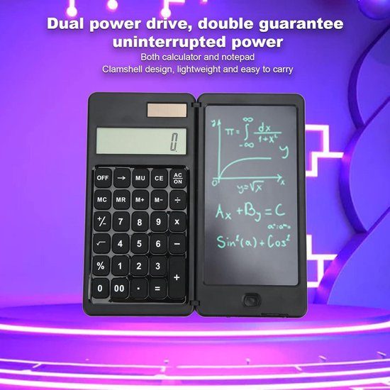 Opvouwbare rekenmachine met dual power drive - zonne-energie en batterij - 10-cijferig... | bol