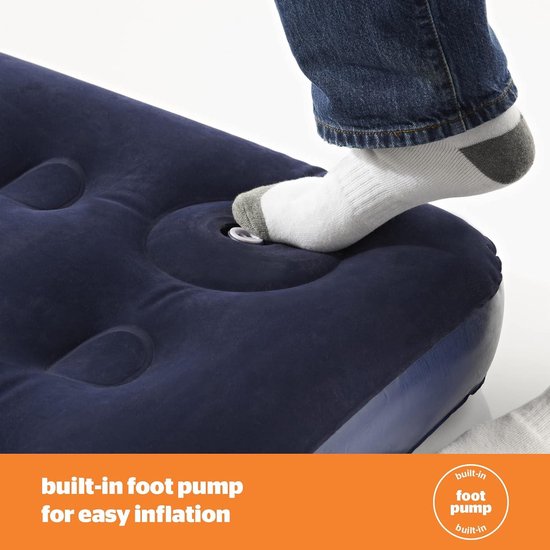 Double Air Mattress with Built-in Foot Pump - Inflatable Folding Deep ...