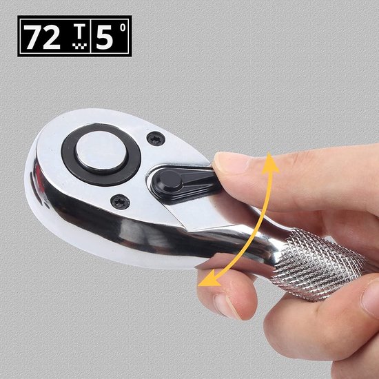 Mini Ratelsleutel 3-delige Omkeerbare Ratel Set 1/4" 3/8" 1/2 ...