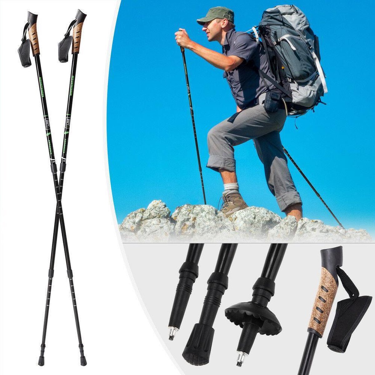 Nordic walking stokken, wandelstokken, sportwandelstokken | bol.com