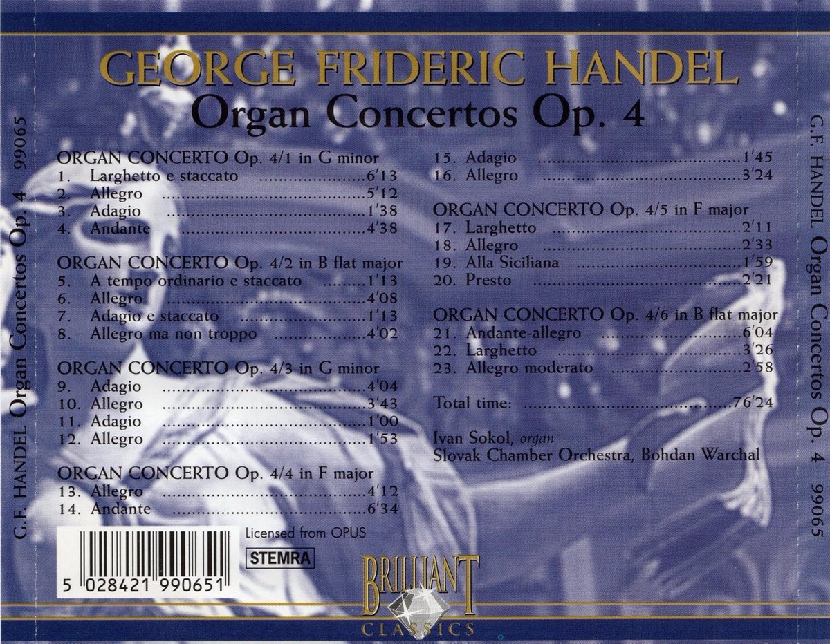 George Frideric Handel Organ Concertos Op. 4, Georg Friedrich Handel | CD (album) | Muziek | bol.com