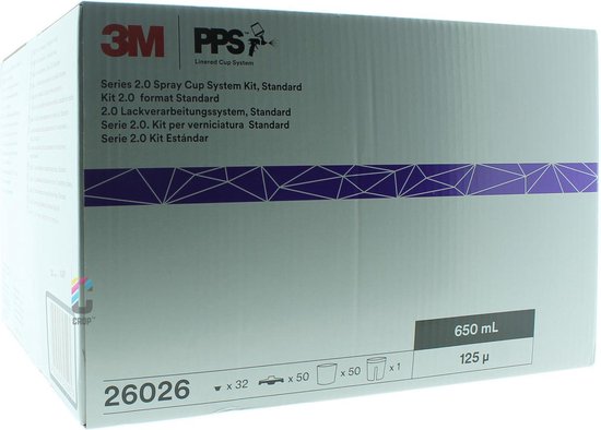 3M 26026 PPS 2.0 Kit Standaard 650ml - 125mu - 50 binnenbekers ...