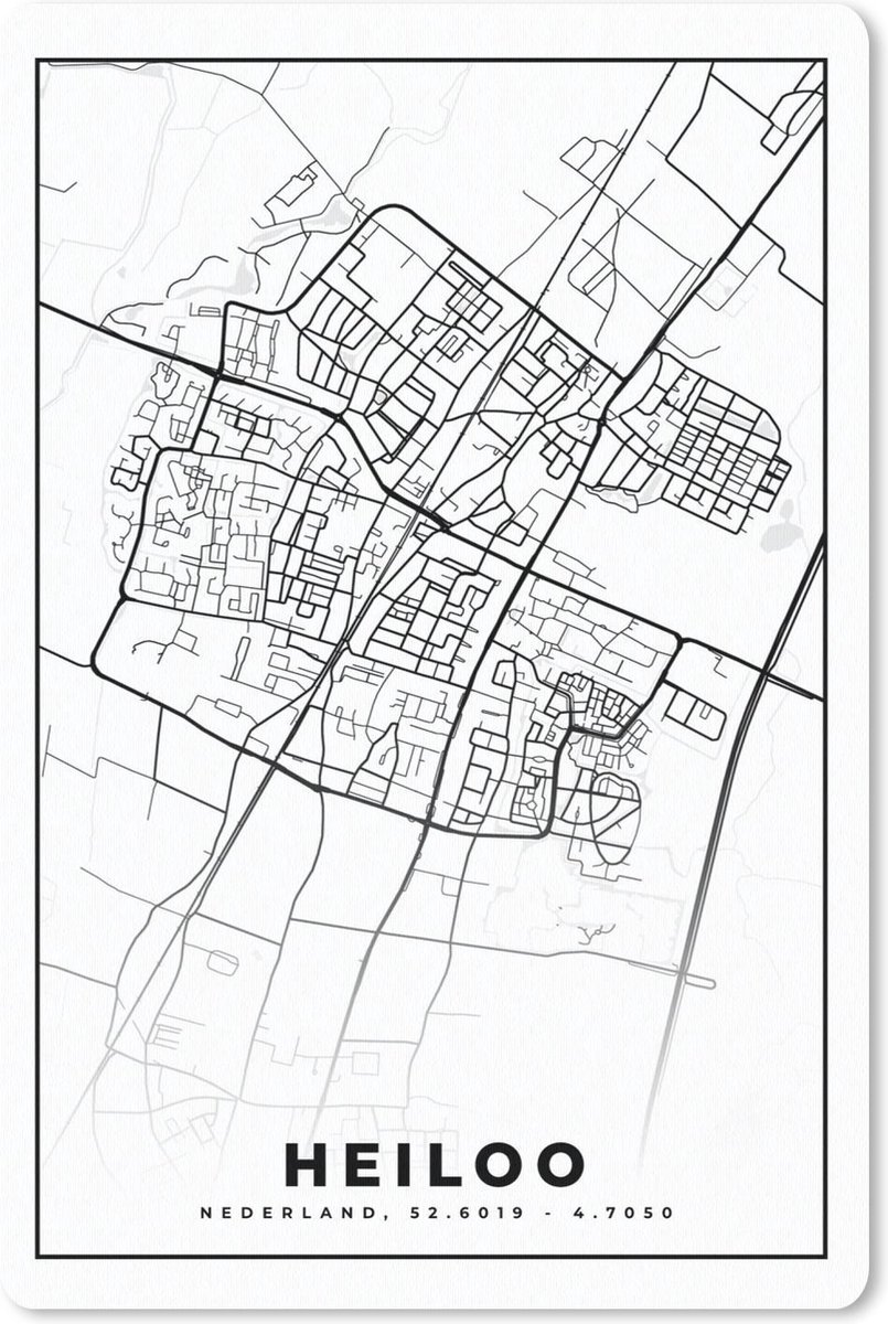 Kaart - Heiloo - Zwart - Wit | bol.com