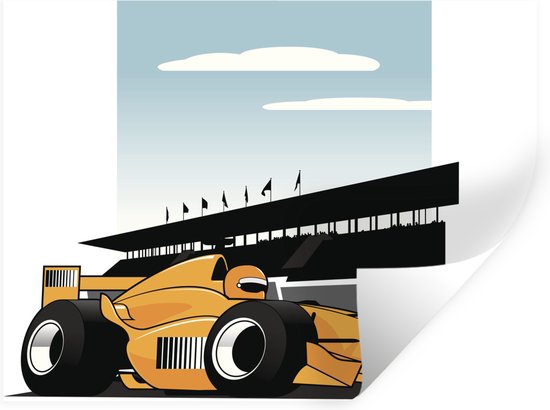 Muurstickers - Sticker Folie - Een gele racewagen uit de Formule 1 in ...