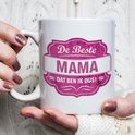 De beste mama cadeau koffiemok / theebeker wit met roze embleem - 300 ml - keramiek -... | bol.com