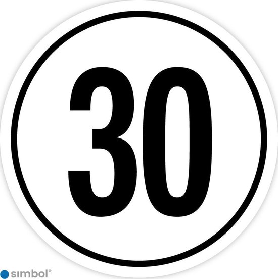 Simbol - Stickers Tempo 30 km - Tempostickers Maximaal 30 km - Duurzame ...