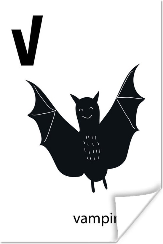 Illustration pour enfants des lettres de l'alphabet 'Vampire bat' sur ...
