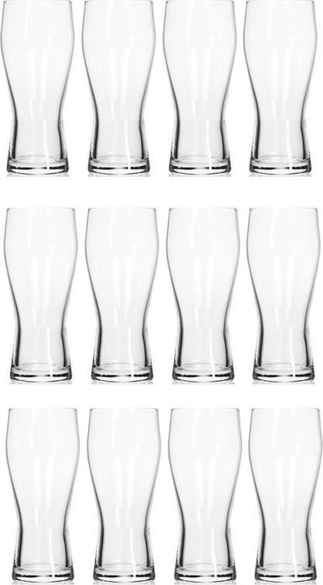 12x Bierglazen/drinkglazen - 370 ml - 12-delig - bierglas | bol.com
