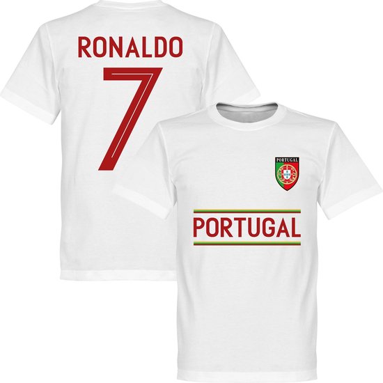 Portugal Ronaldo 7 Team T-Shirt- Wit - XXXXL | bol