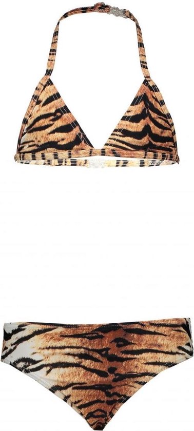 Just Beach - Meisjes - Girls tiger triangle bikini - Multicolor - 128 | bol
