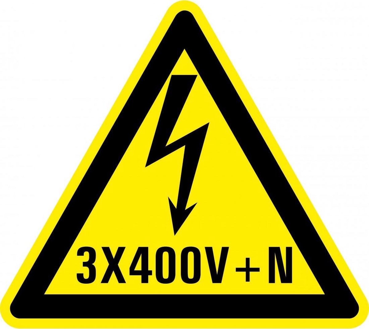 Sticker elektriciteit waarschuwing 3x400v+N 50 mm - 10 stuks per kaart ...