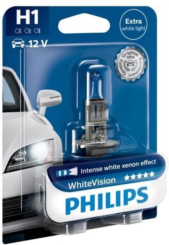 Philips WhiteVision 3700k blister 1 lamp - H1 12258BVUB1 | bol.com