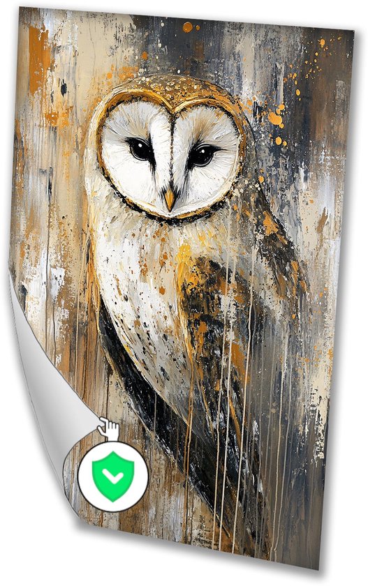 Uil in moderne kleuren - Uil poster - Poster dier - Abstract ...
