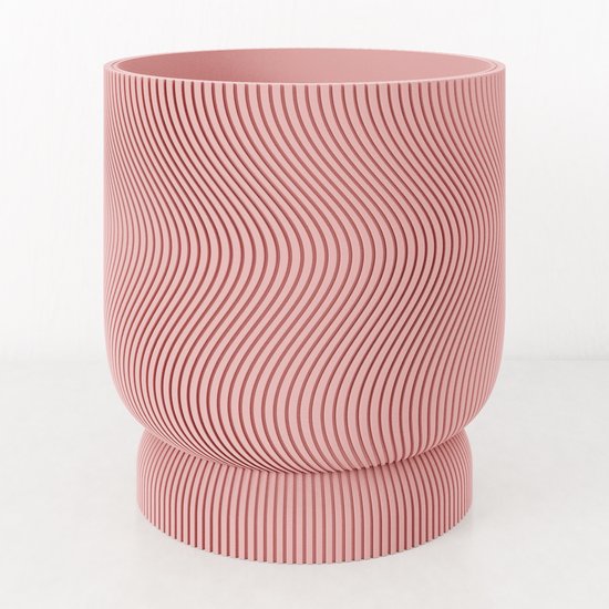 Fleuriek - Bloempot voor binnen - Roze gestreepte plantenpot van bio ...