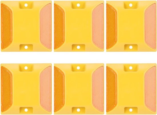 Road Reflectors - Set van 6 stuks - Dubbel Geel - Straat Paving ...