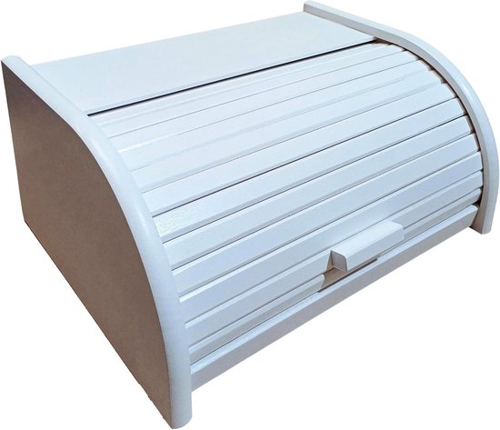 Houten broodtrommel met roldeur - Perfect voor het bewaren van brood en ...