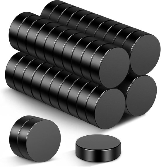 Kleine Neodymium magneten - Sterke mini-magneten - 40 stuks - Zwart - 8 ...