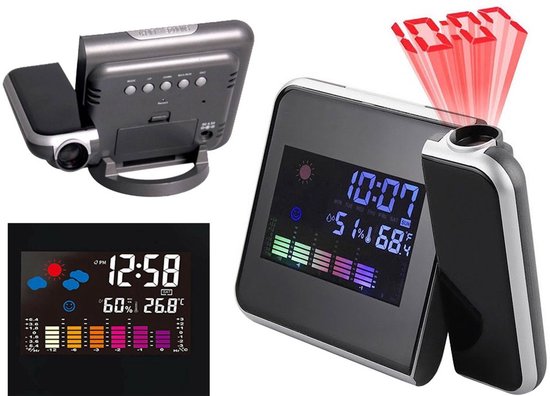 IBBO Shop - Digitale projectieklok - Laser projector Wekker - 5-in-1 ...