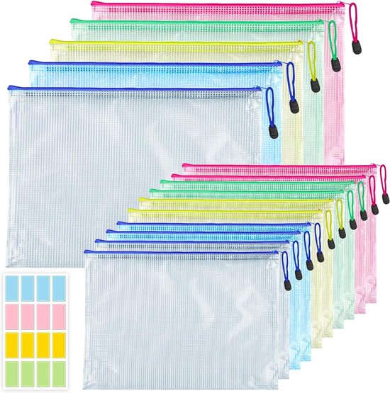 A4 A5 Document Compartments Waterproof with Zip Clear Mesh Bag for ...
