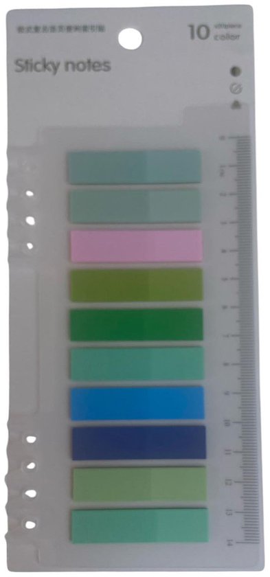 Index tabs - 200 stuks - inclusief liniaal - 10 kleuren - sticky notes ...
