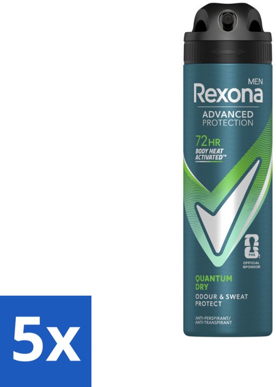 Rexona Men - Deodorant - Spray - Quantum Dry - 150ml x 5 | bol