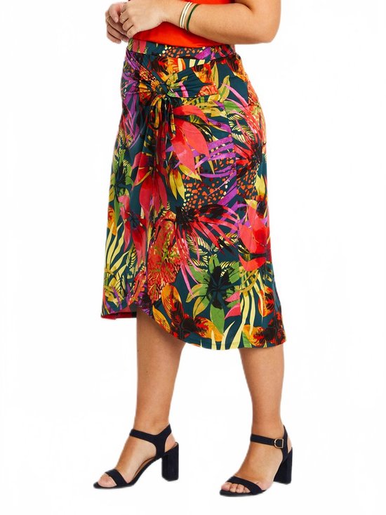 Lange rechte rok met exotische print | bol